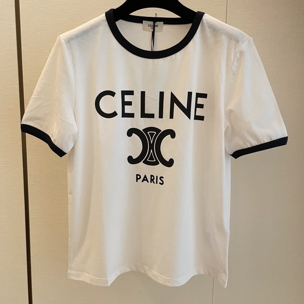 CELINE 2025 Novo Estilo Coreano Roupas Femininas da Moda Camiseta com ...