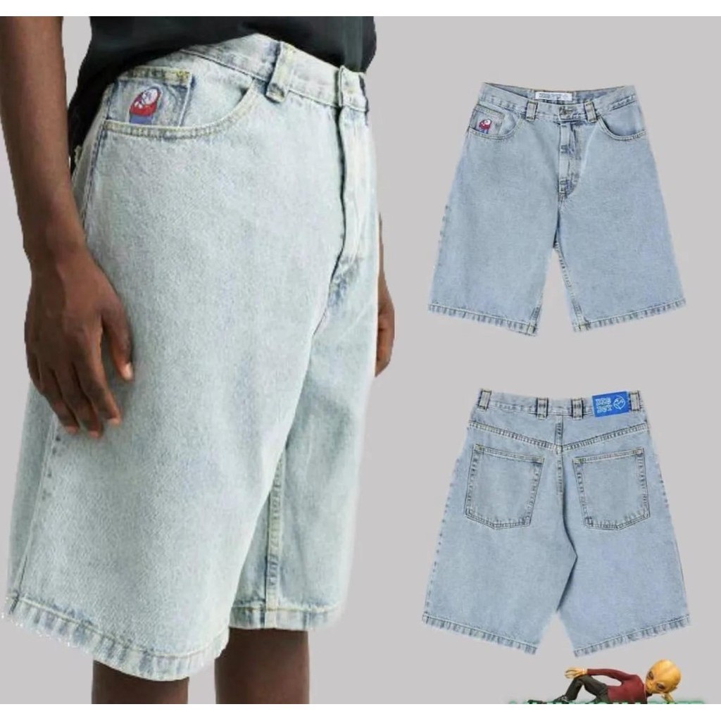 Y2K Big boy Short for men Streetwear Baggy jeans Bordado Denim Lazer ...