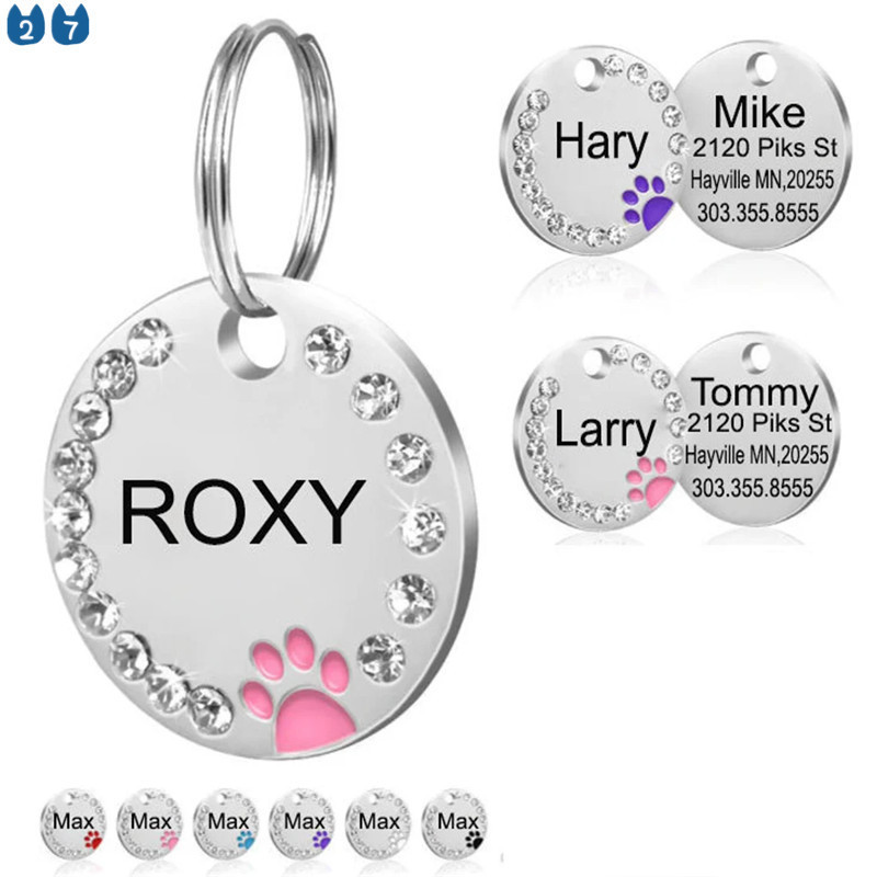 27Pets 』 Dog Tag Personalizado Pet Puppy Cat ID Gravado Acessórios Para ...
