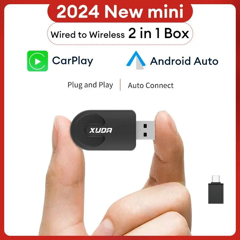XUDA Novo Adaptador Sem Fio CarPlay Android Auto Smart Mini Box Plug And Play WiFi Fast Connect ...