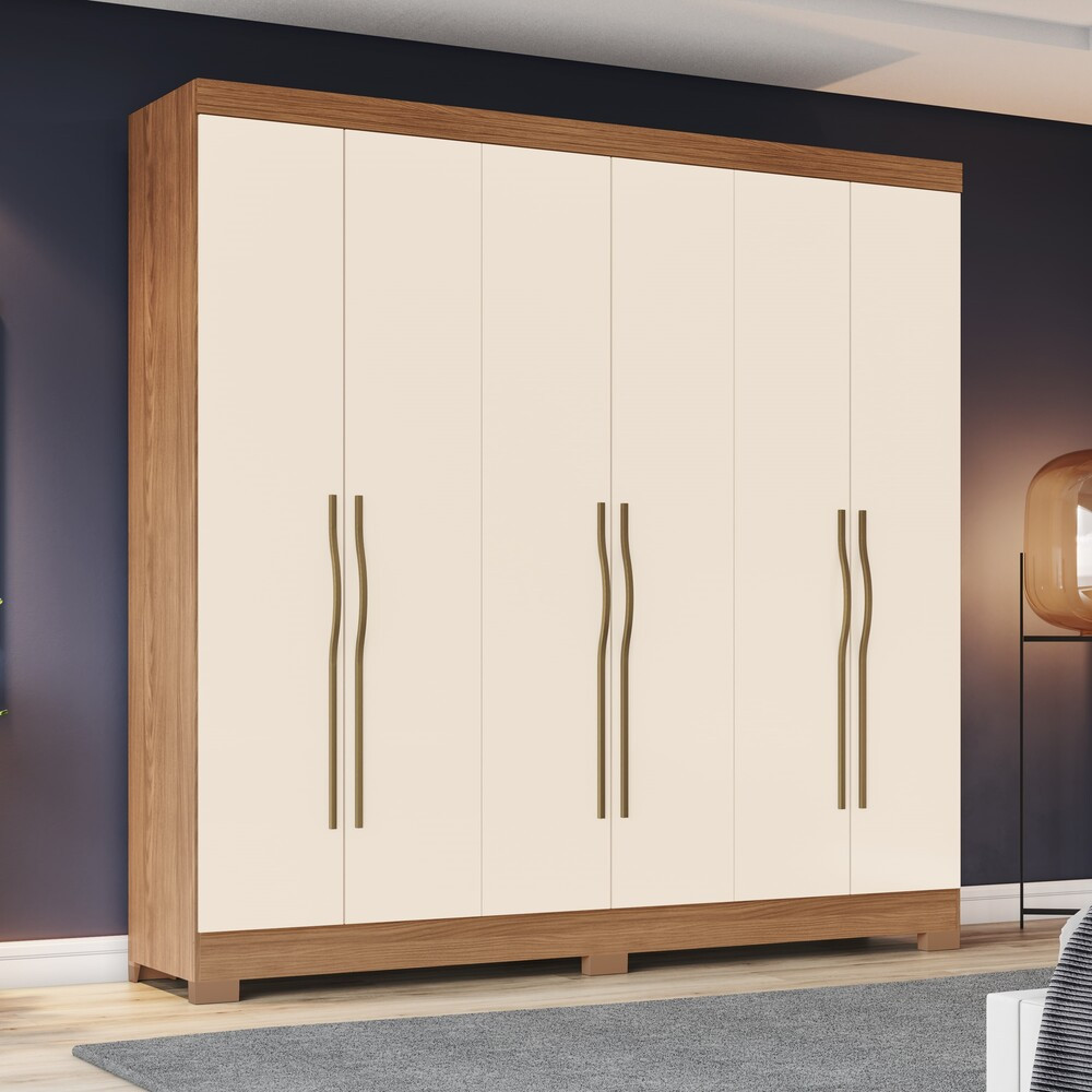 Guarda Roupa Casal 6 Portas e 2 Gavetas B368 Briz | Shopee Brasil