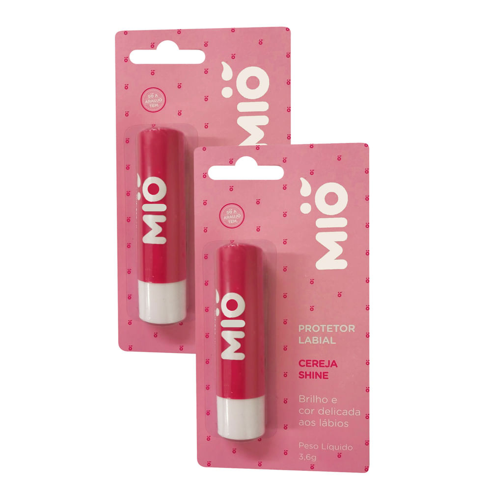 Kit 2 Protetor Labial Mió Sabor Cereja Shine 3,6g | Shopee Brasil