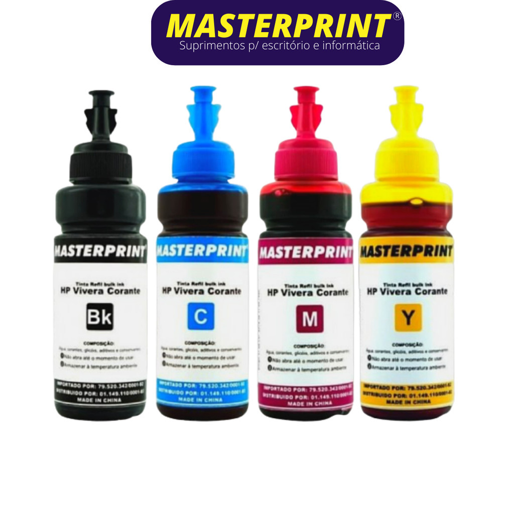 Tinta Para Impressora HP Vivera Compatível Modelos HP - MASTERPRINT ...