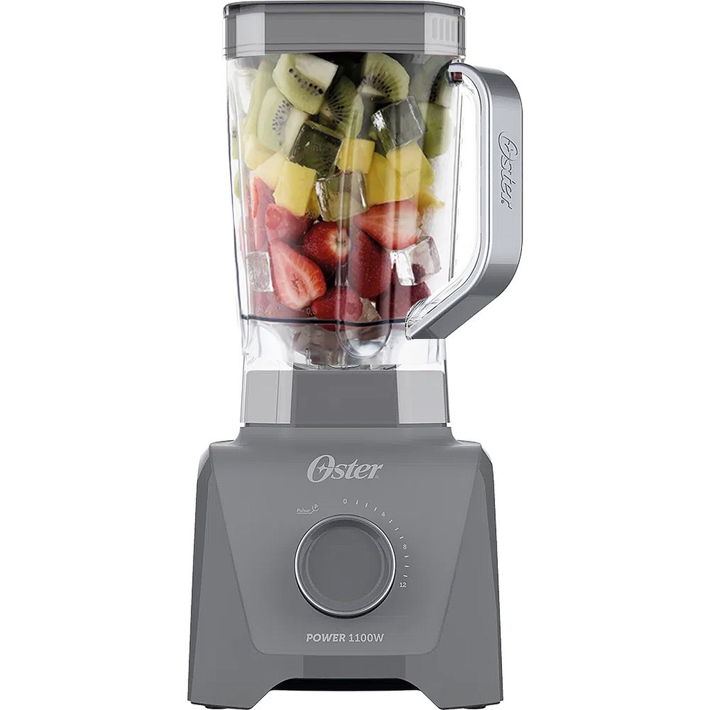 Liquidificador Oster 12 Velocidades 1100W Full Cinza Turbo Power 127V ...