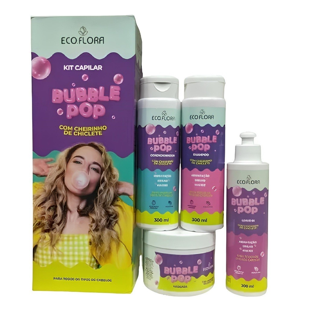 Kit Capilar BUBBLE POP com Fragrância de Chiclete para todo tipo de ...