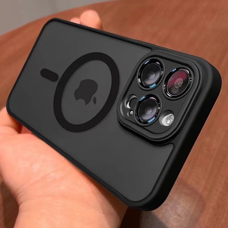 Estojo magnético de luxo para telefone magnético fosco, adequado para iPhone 15 14 13 12 11 ...