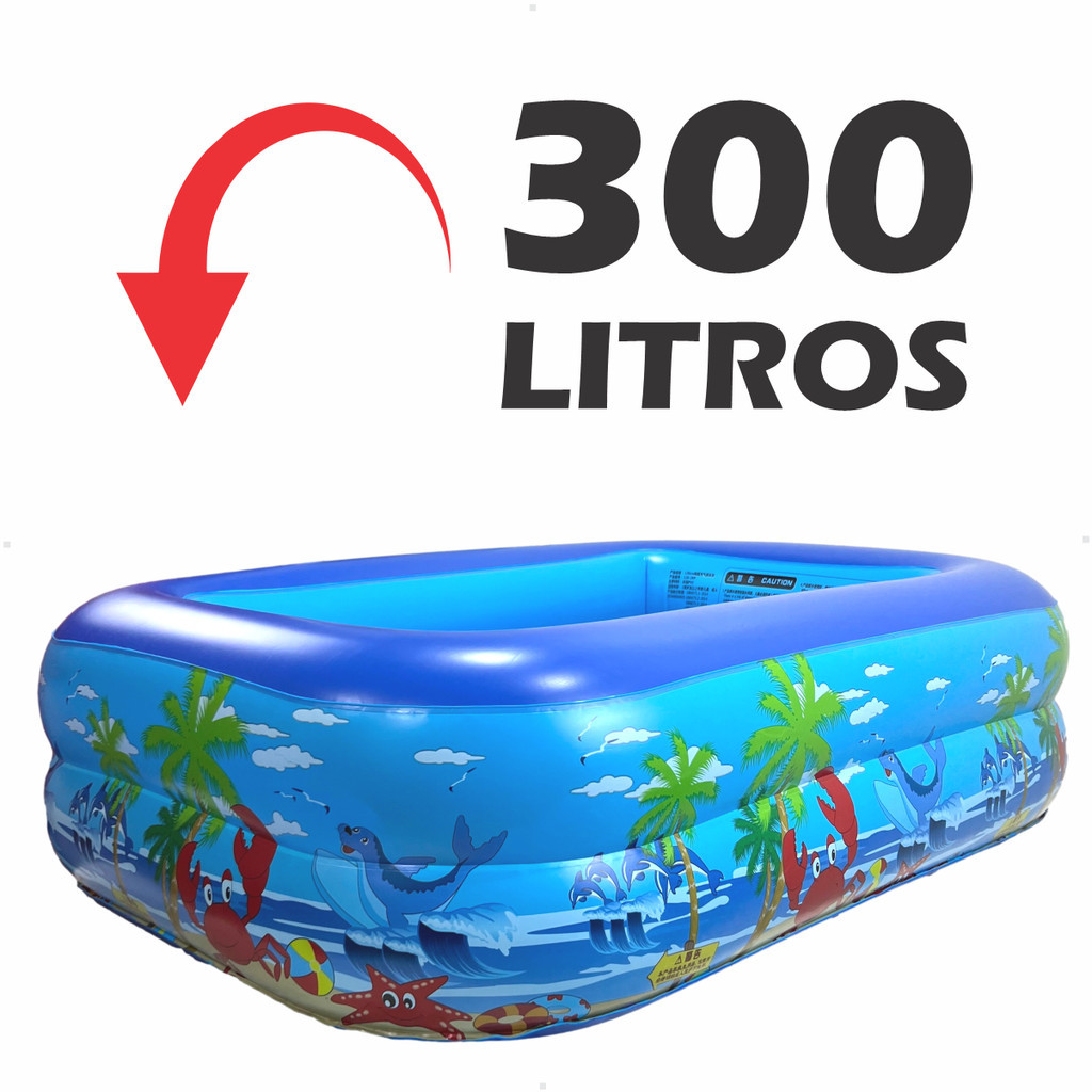 Piscina Infantil Inflável de Plástico Para Crianças 300 Litros ...
