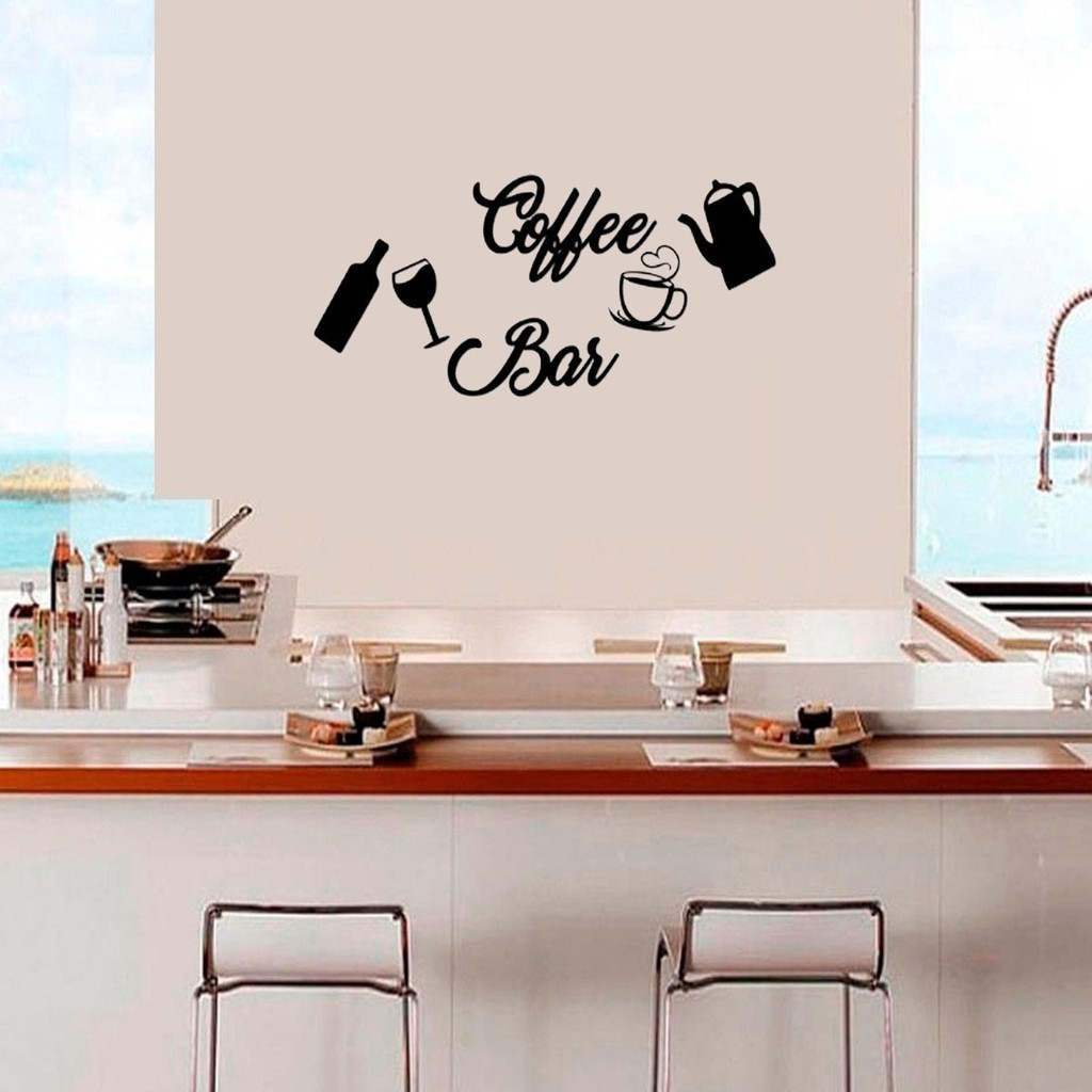 Aplique Coffee Bar Kit Completo Letras Mdf 3mm Decorativo Cozinha Sala ...