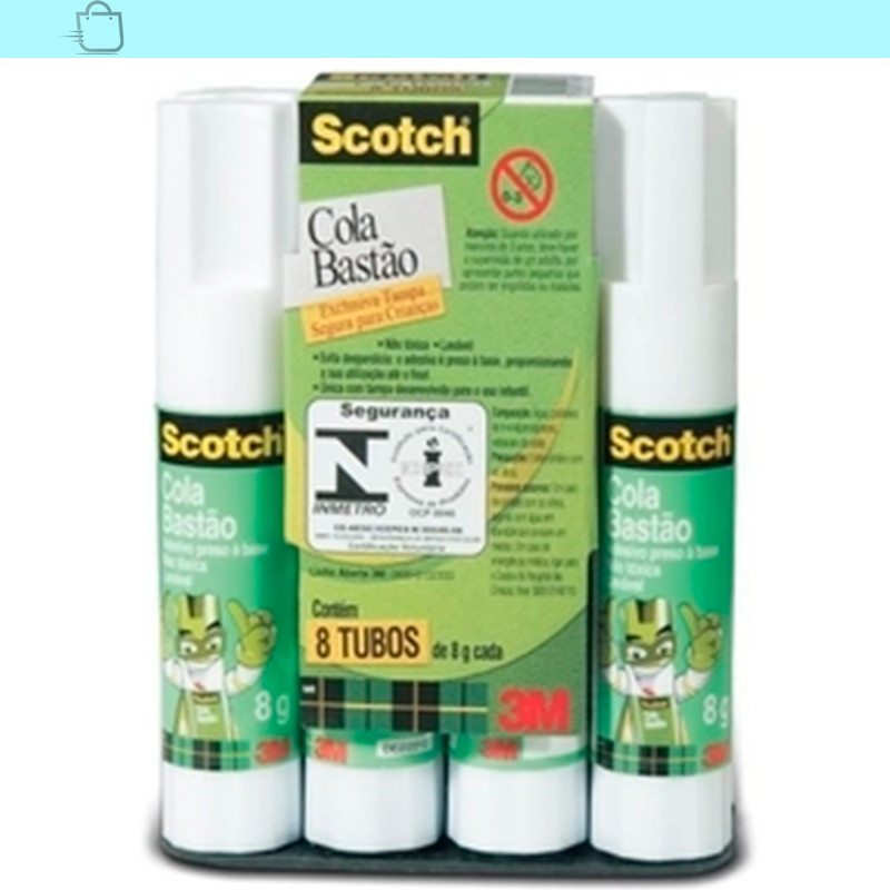 Kit 8 Tubos Cola Em Bastão 3m Scotch 8g | Shopee Brasil