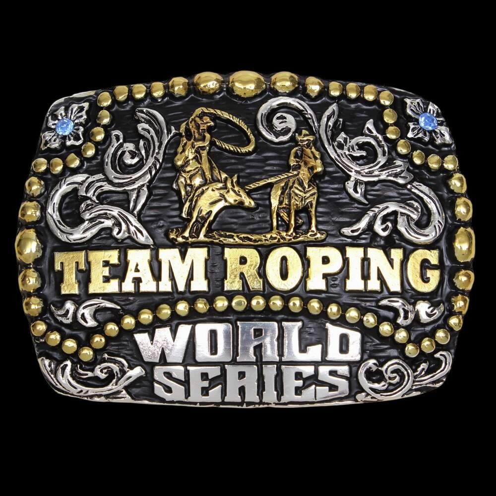 Fivela Team Roping World Series Master 33662 | Shopee Brasil