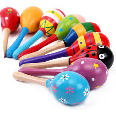 Maracas De Madeira Chocalhos Decorados | Shopee Brasil