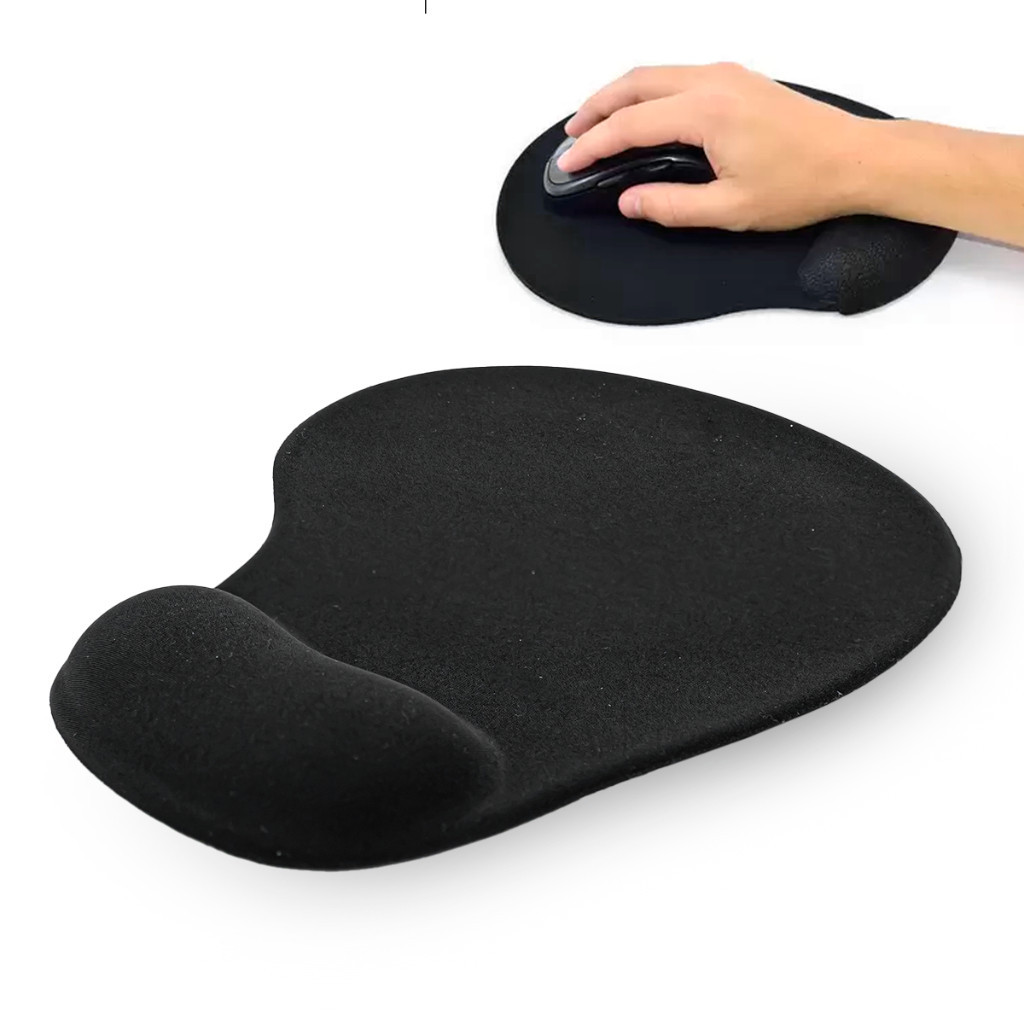 Mouse pad ergonômico em gel e tecido 22 x 19 cm Maior conforto Previne ...