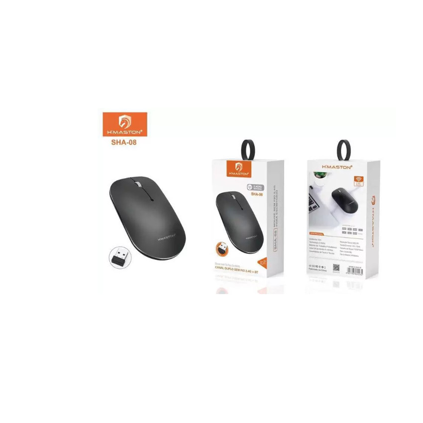 Mouse Sem Fio SHA-08 HMASTON BLUETOOTH WIRELESS | Shopee Brasil