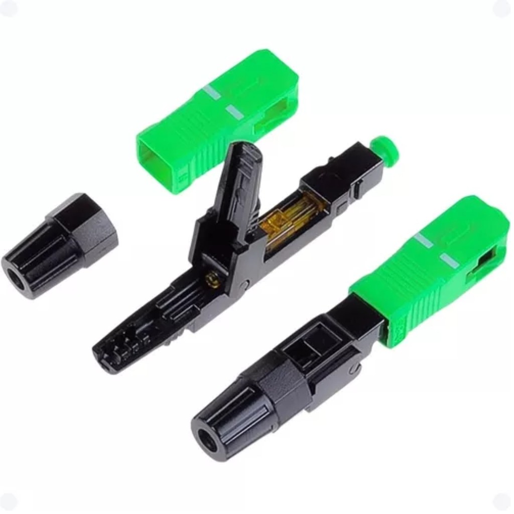 10 Pçs Conector Fibra Optica SC/APC Fast Rápido Ftth Verde | Shopee Brasil