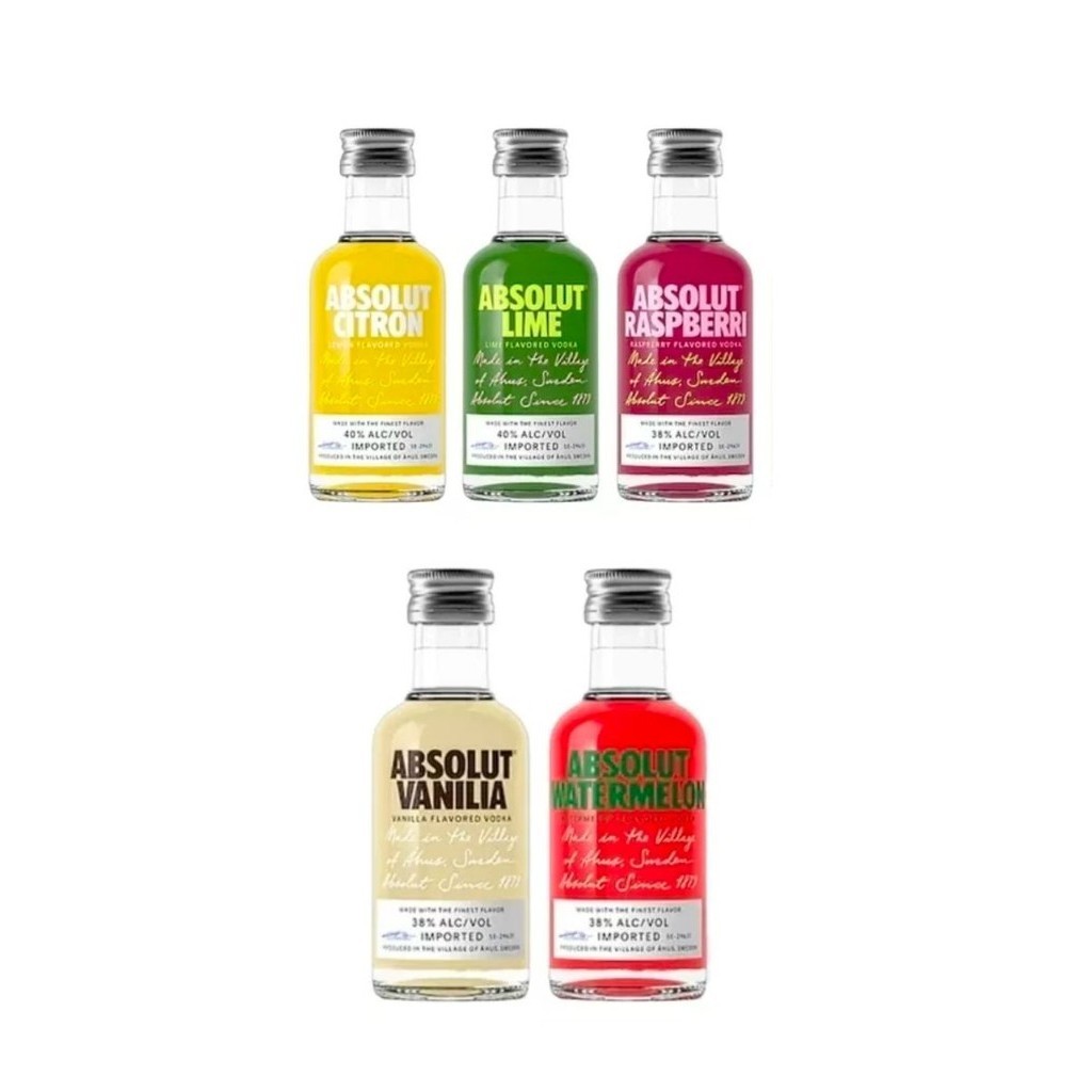 Kit Vodka Absolut Sabores Pack com 5x50ml | Shopee Brasil