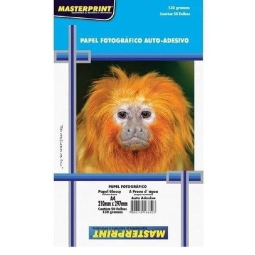 Fotográfico Glossy (brilho) MASTERPRINT 130g - A4 - 50 Folhas | Shopee ...