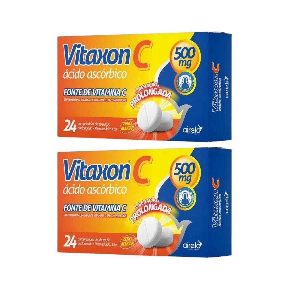 Kit Vitaxon C 500mg Com 2 Caixas De 24 Comprimidos Cada | Shopee Brasil