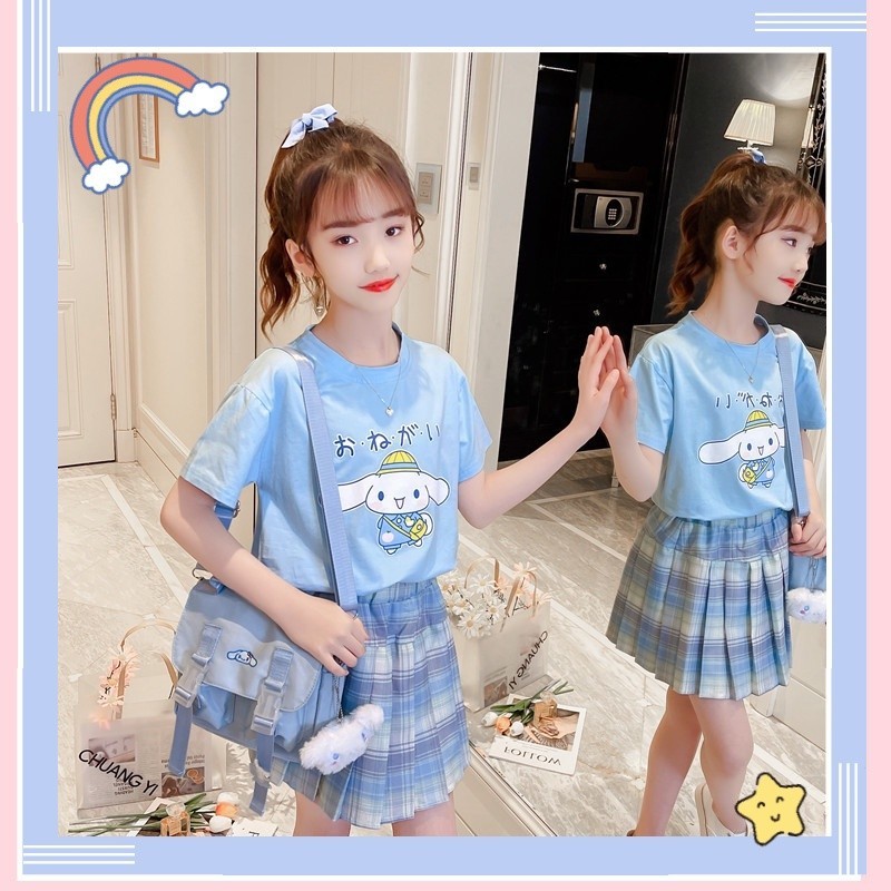 2023 Verão Meninas JK Verão Saias Melodia Cinnamoroll Fatos Define ...