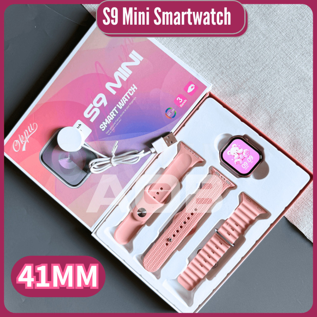 Série 9 Mini Smartwatch Relógio Inteligente Para Mulher 41mm 3 Em 1 ...