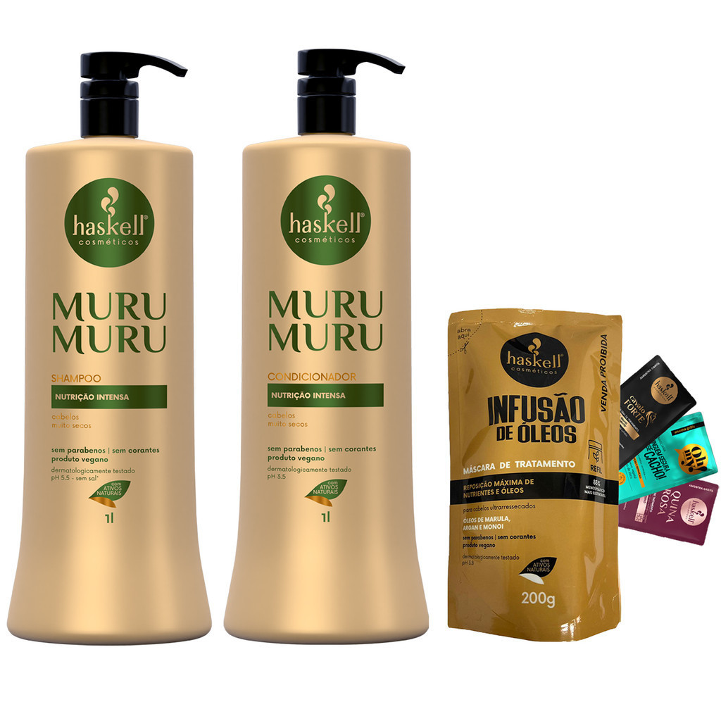 Kit Shampoo e Condicionador 1l Haskell Murumuru | Shopee Brasil