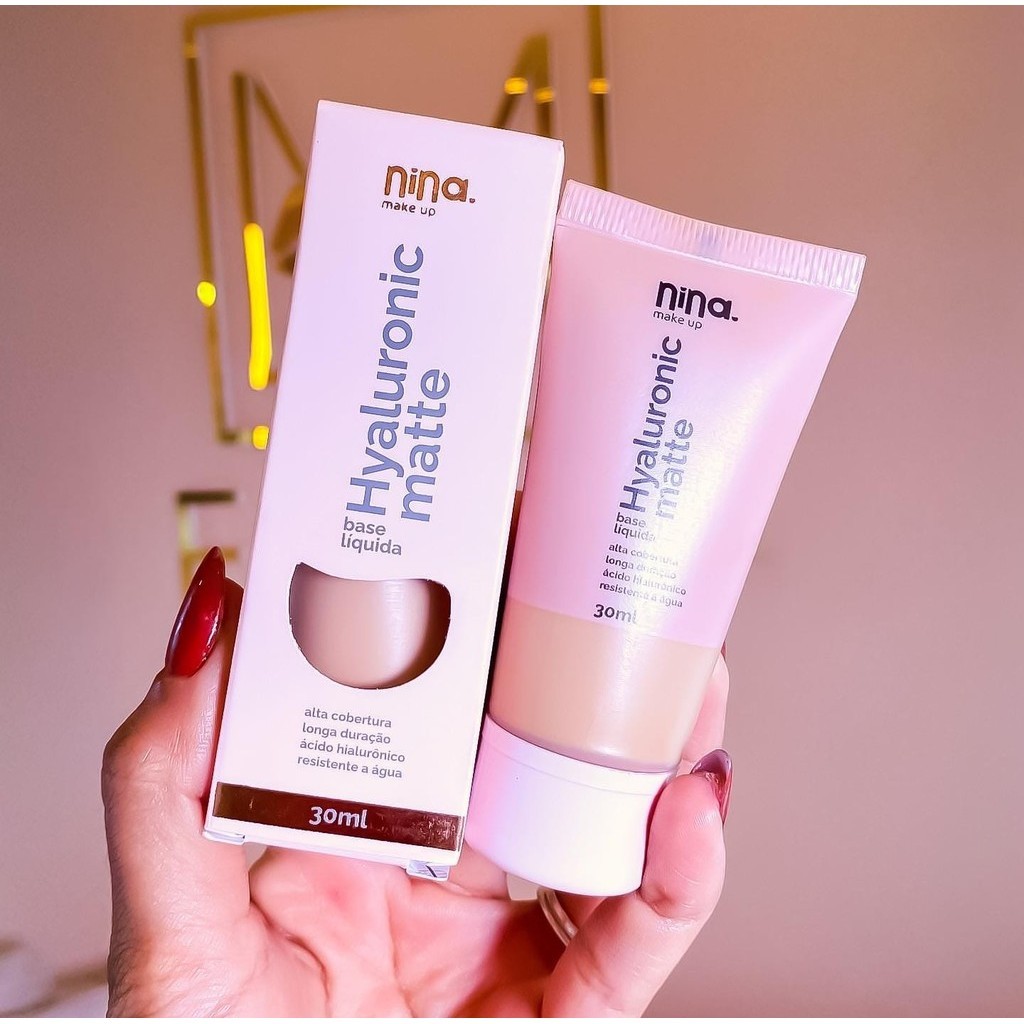 Base Líquida Hyaluronic Matte - Nina Makeup | Shopee Brasil