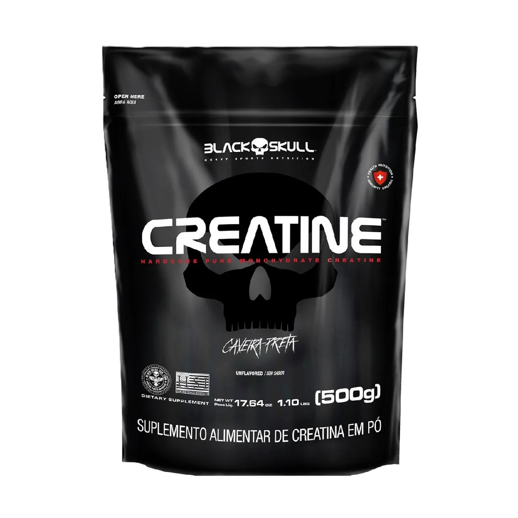 Creatine Monohydrate Refil 500g - Black Skull | Shopee Brasil