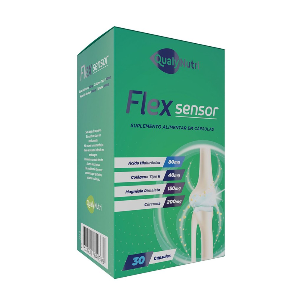 Flex Sensor Acido Hialuronico + Magnesio Dimalato + Colageno Tipo II + Curcuma 30 Capsulas ...