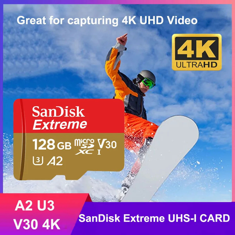 SanDisk U3 128GB 64GB SDXC Cartão Micro SD 32GB SDHC V30 U3 C10 ...