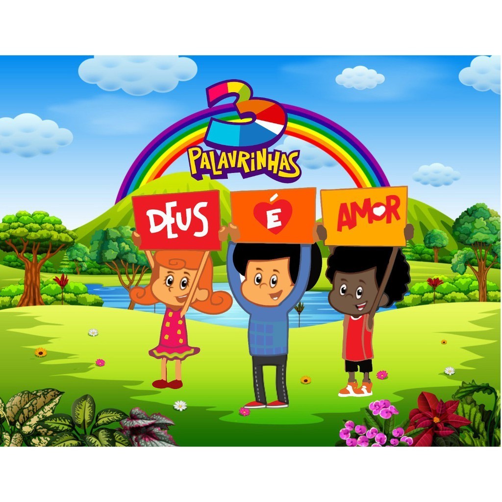 PAINEL EM LONA TRÊS PALAVRINHAS banner fosca | Shopee Brasil