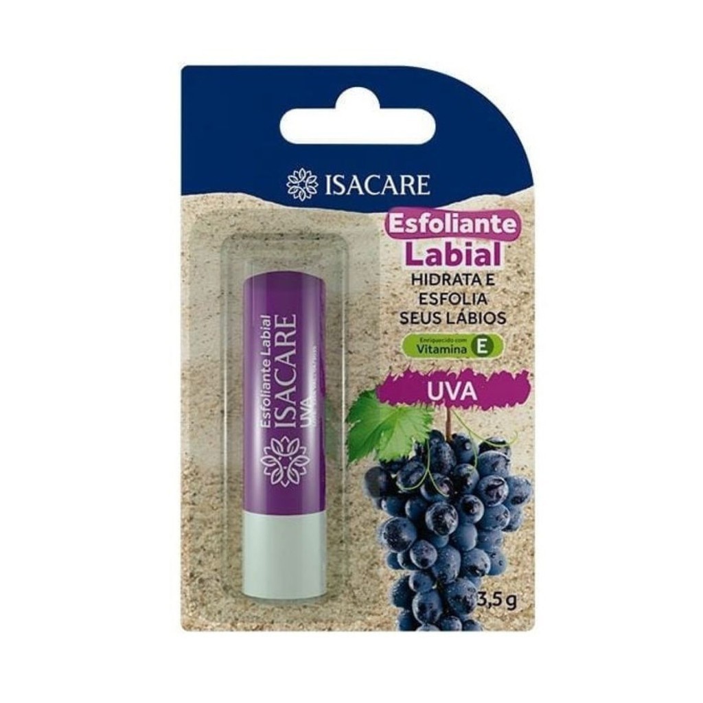 Isacare - Esfoliante Labial Uva Revitalizar os Lábios 3,5g | Shopee Brasil