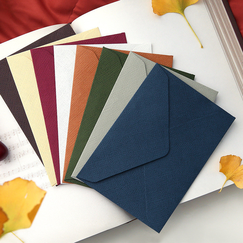 5 Pcs Vintage Puro Linho Colorido Envelope De Papel Texturizado ...