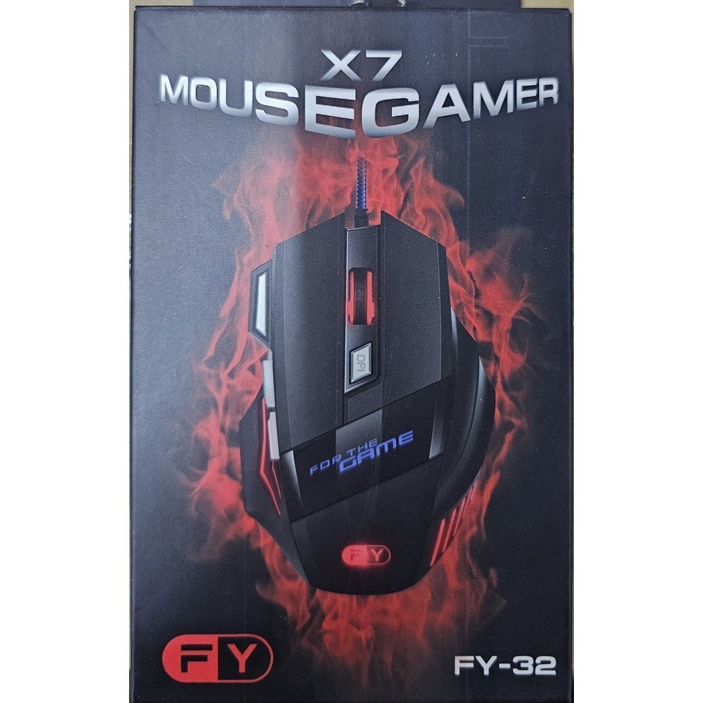 Mouse Gamer FY Black X7, LED Color, 2400 DPI, Óptico, 7 Botões, USB, Preto | Shopee Brasil