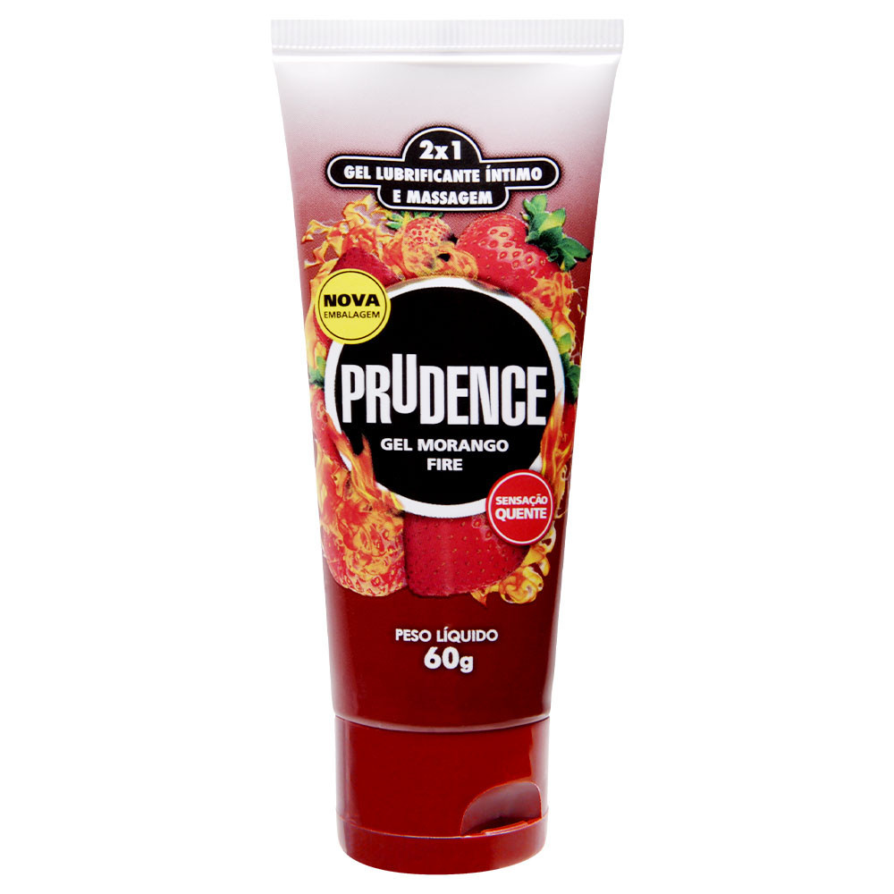 Gel Lubrificante íntimo Sabor Morango Fire 60g Prudence | Shopee Brasil