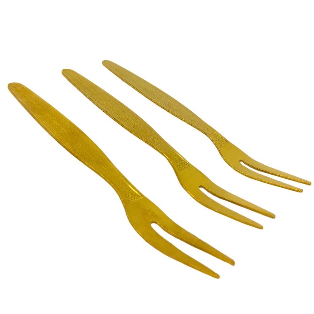 Jogo Garfos 6 UN Sobremesa Luxo Design Moderno Dourado Gold 4214 ...