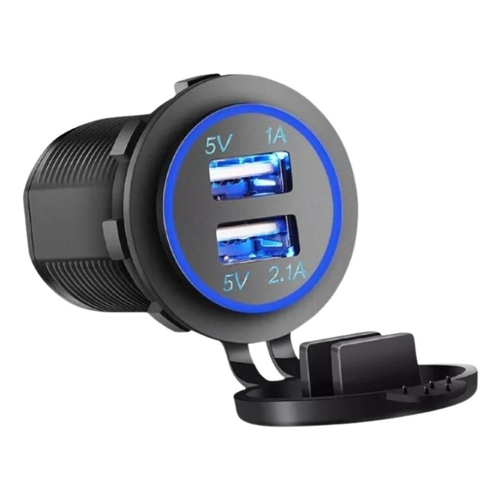 Tomada Carregador Usb Veicular Carro 2 Saídas 1.0a E 2.1a | Shopee Brasil