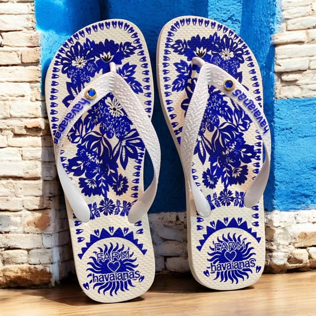 Chinelo Feminino Havaianas FARM Estampado Azulejo Conforto e Estilo ...