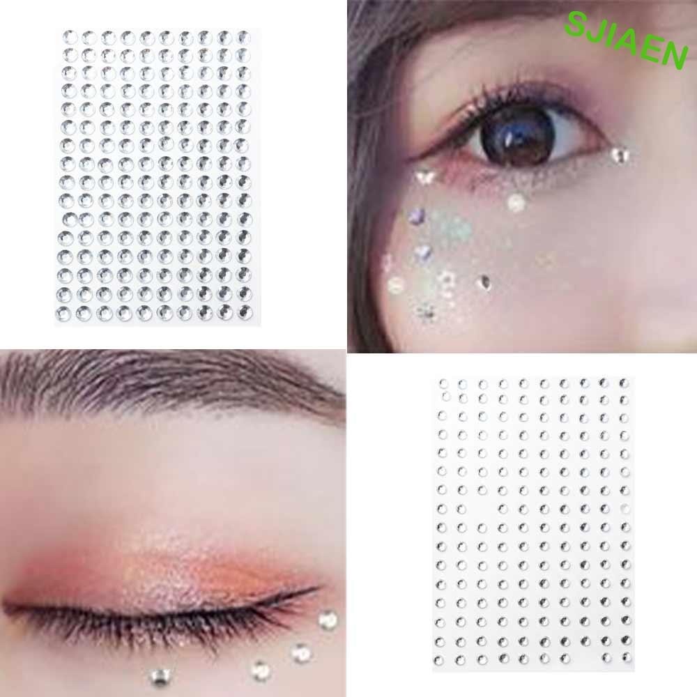 SJIAEN Adesivos Faciais Rhinestone Crystal Stickers , Brilhantes Para ...