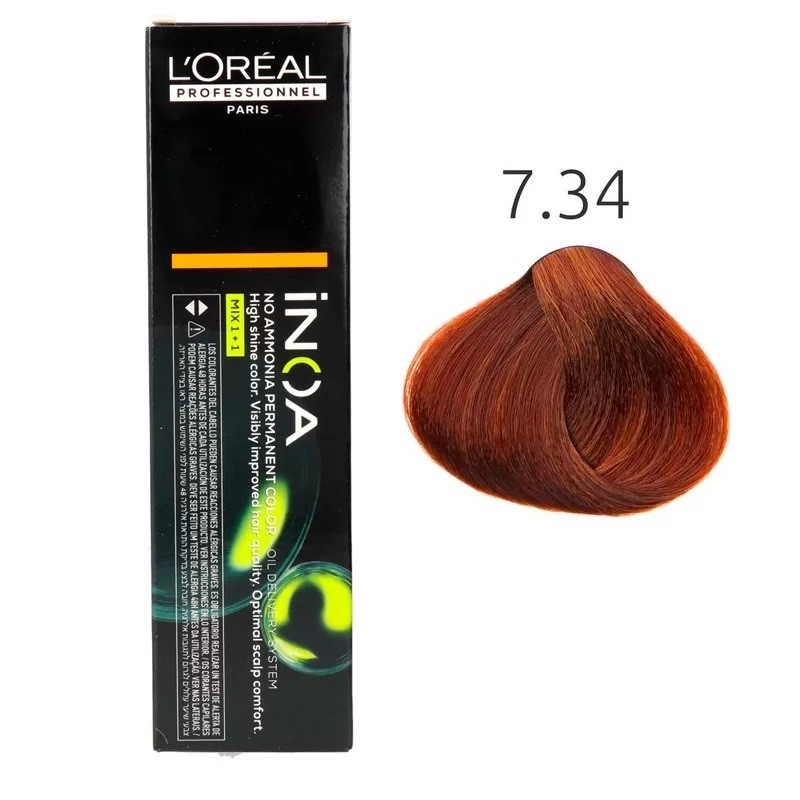 L'Oréal Professionnel Inoa 7.34 Louro Dourado Acobreado - Coloração 60g ...
