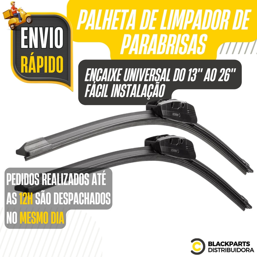 Par Palheta Limpador Parabrisa Silicone 2 Unidades Não Risca ou Resseca ...