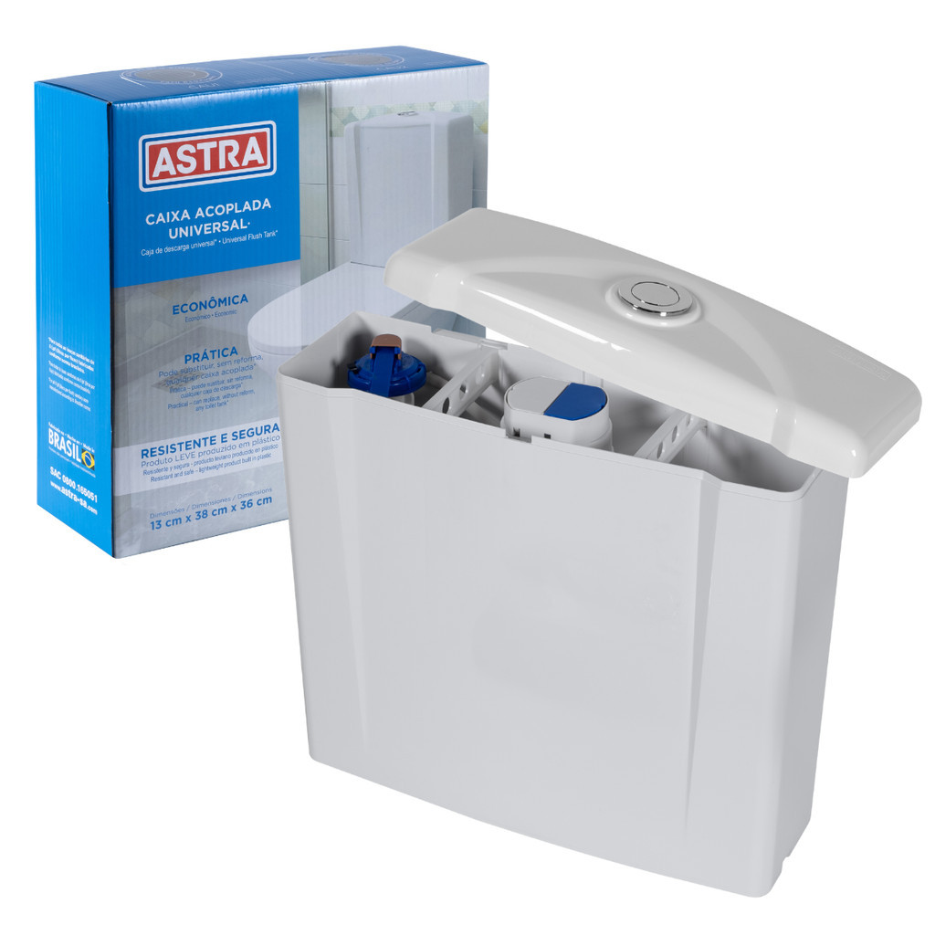 Caixa De Descarga Acoplada Universal Com Acionamento Simples Astra - CAU1*BR1 | Shopee Brasil