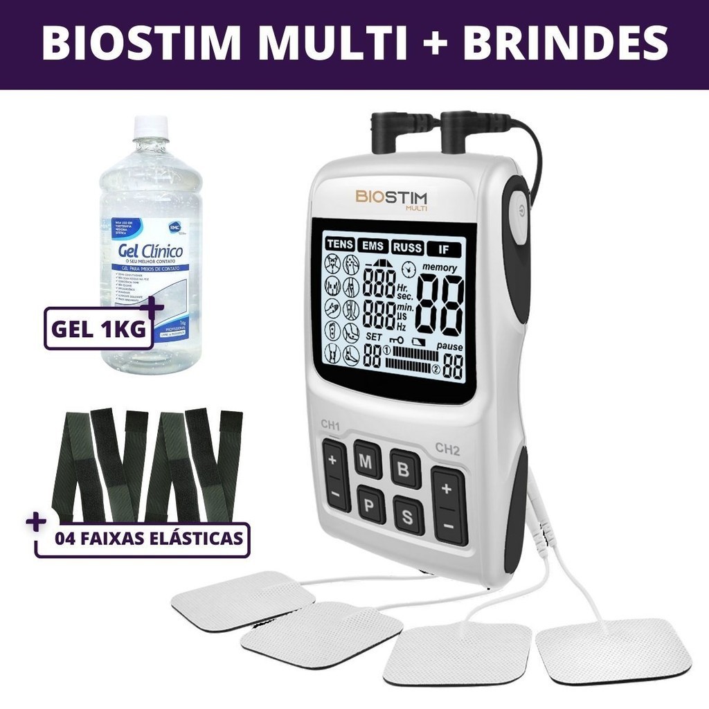 Biostim Multi Bioset 2 Canais - Aparelho De Correntes Bivolt + Brindes ...
