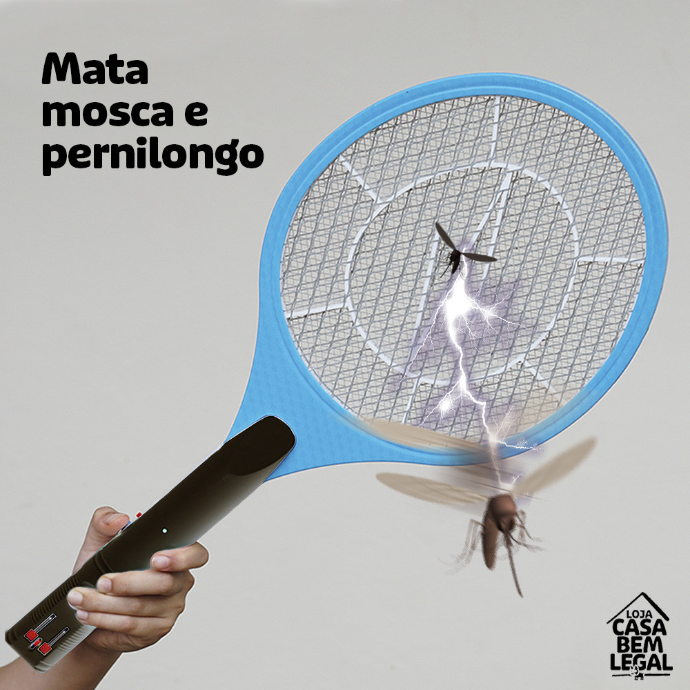 Raquete Elétrica Mata Mosquito Mosca Pernilongos Muriçoca Borrachudo ...