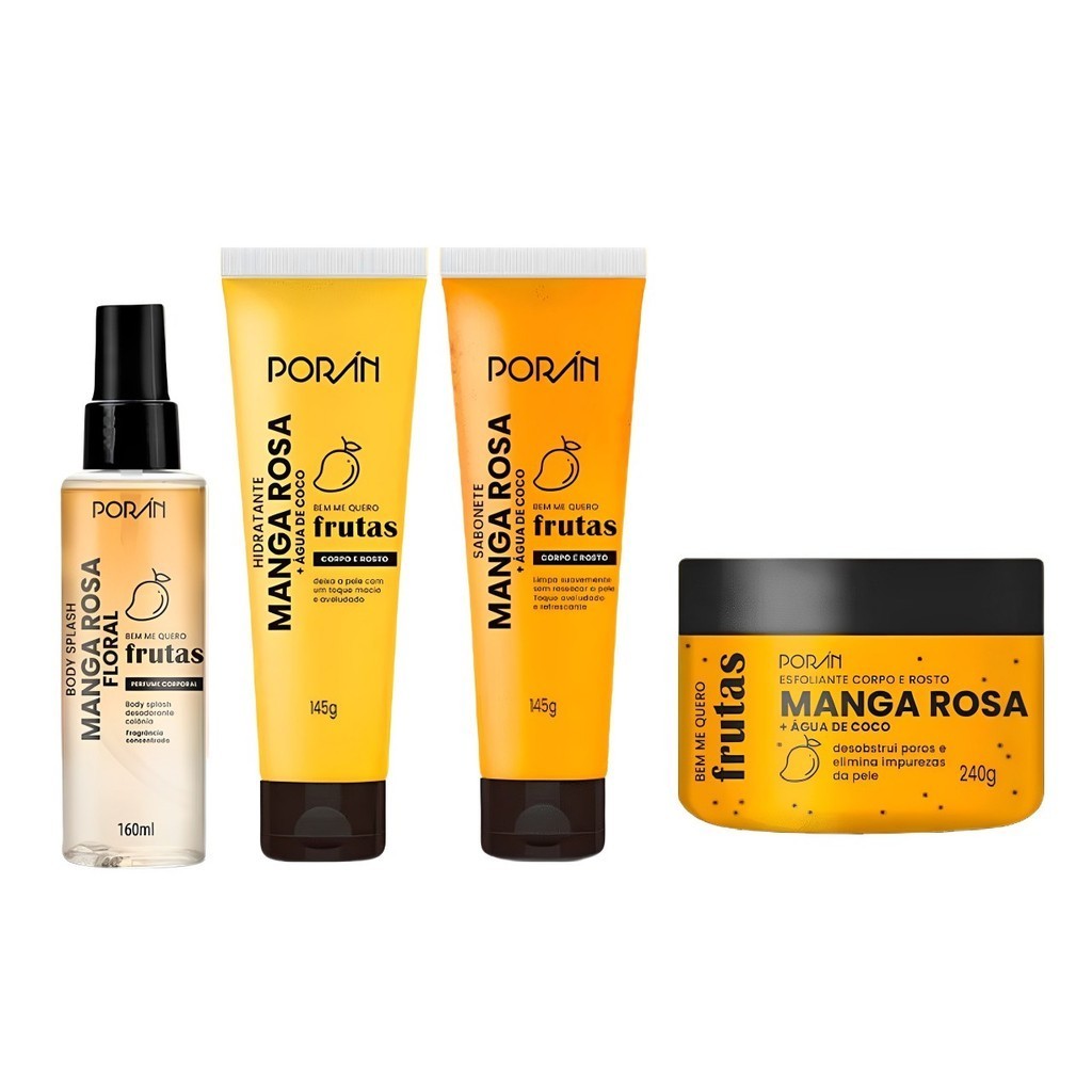 Kit Completo com Body Splash Bem me Quero Manga Rosa Porán | Shopee Brasil
