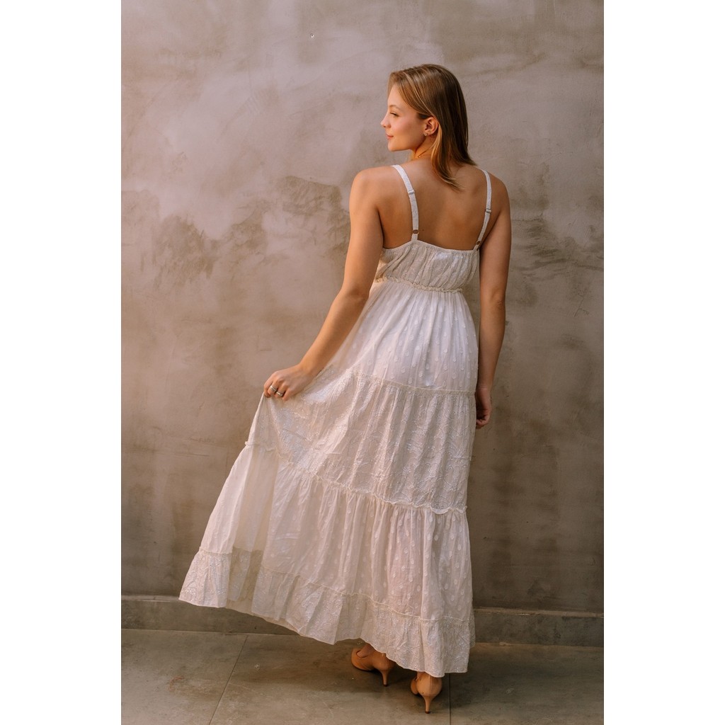 Vestido POOJA Longo Boho Chic Indiano de Alça Clean Fresco | Shopee Brasil