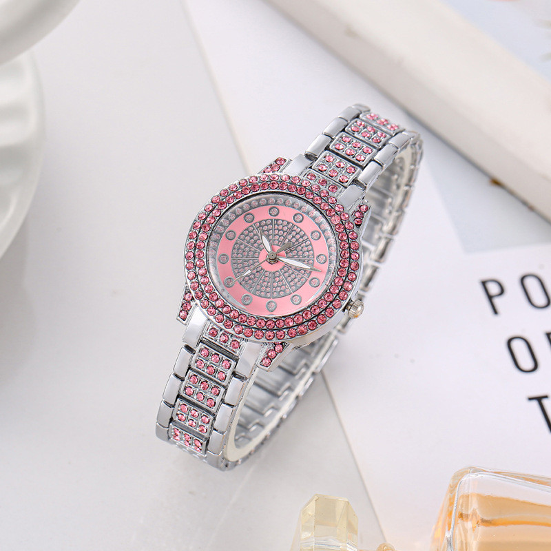 Relógio feminino moderno com diamante completo em inglês | Shopee Brasil
