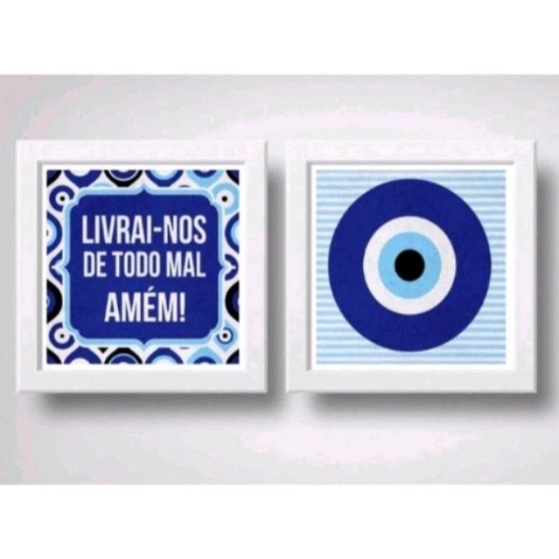 Kit 2 Quadros Decorativos Olho Grego Contra Inveja Energias Positivas ...