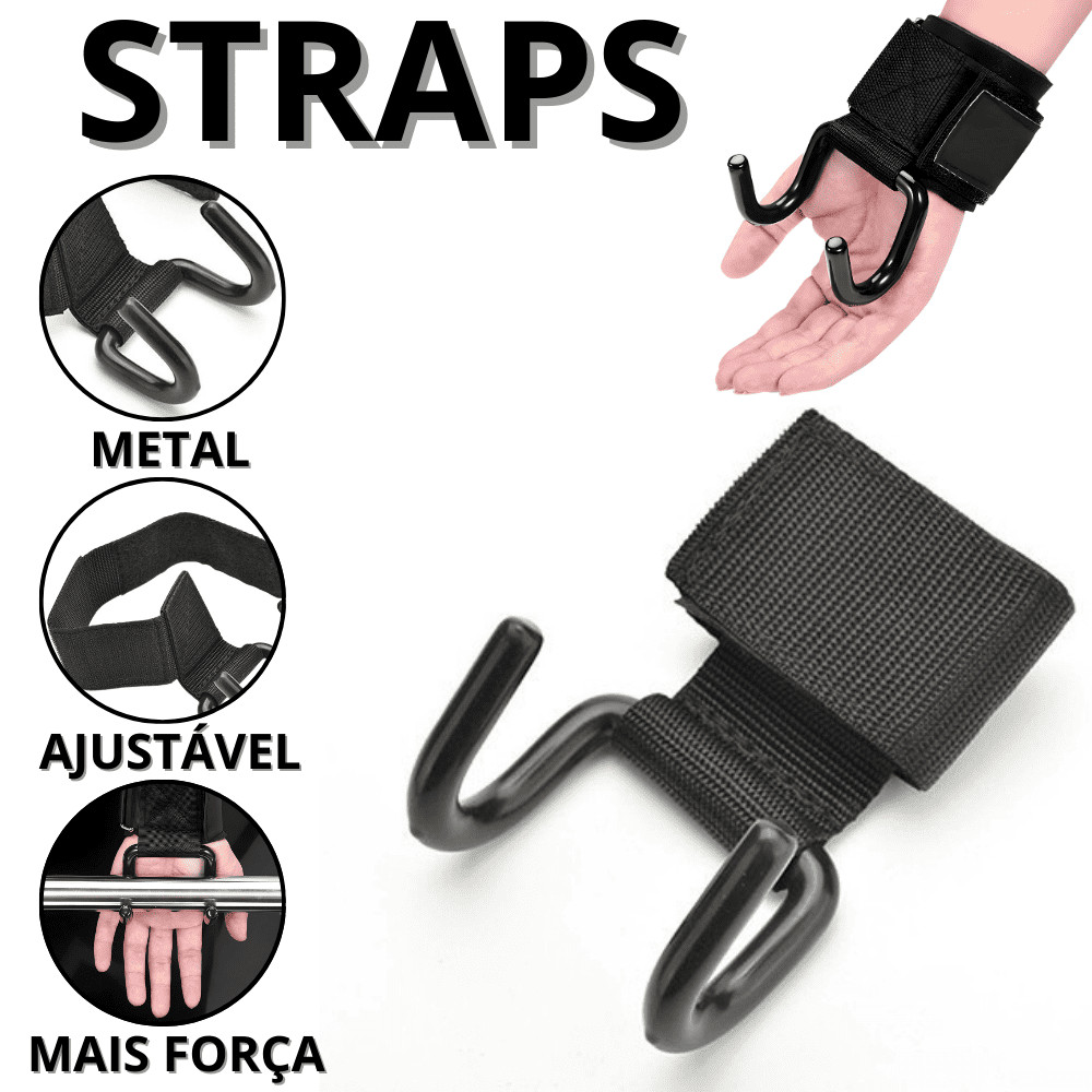 Strap Musculação Com Munhequeira Luva Academia Musculação Straps Strep ...