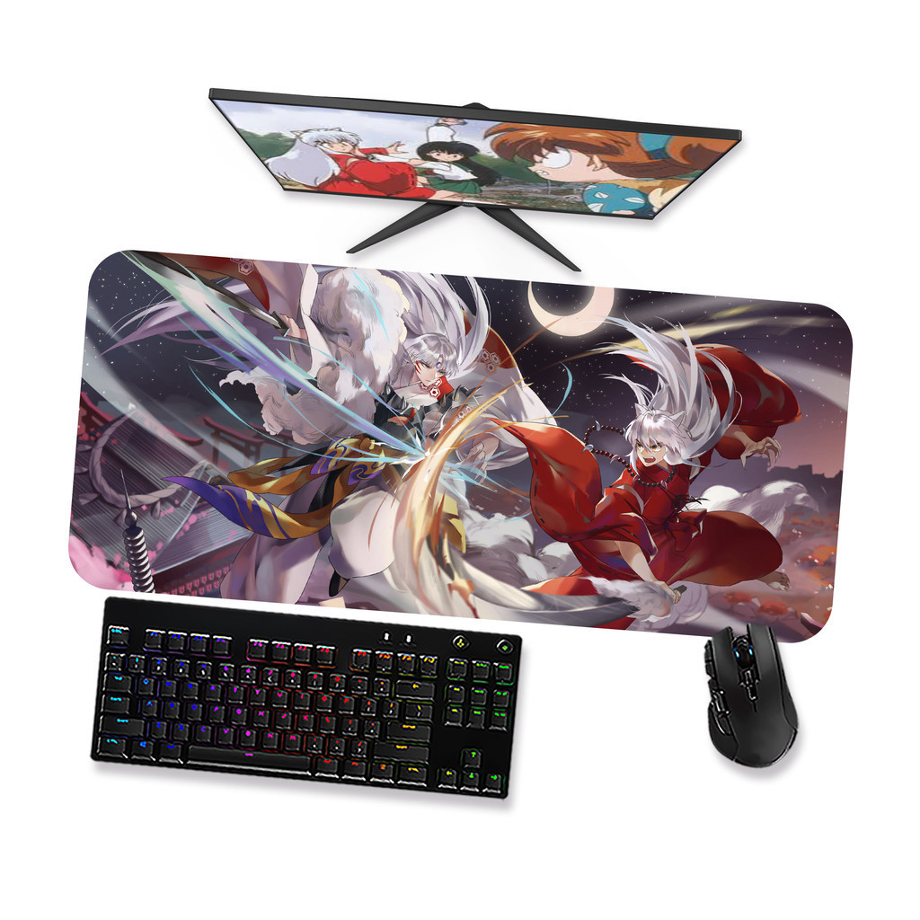 Mouse Pad Gamer - Inuyasha e Sesshomaru 1 - Mousepad Grande 90x40 80x40 ...