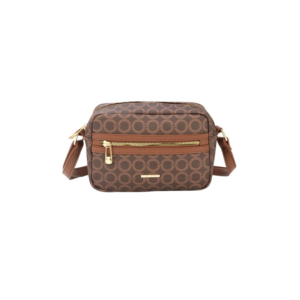 Bolsa GASH Transversal Café Original Monograma BG72612 | Shopee Brasil