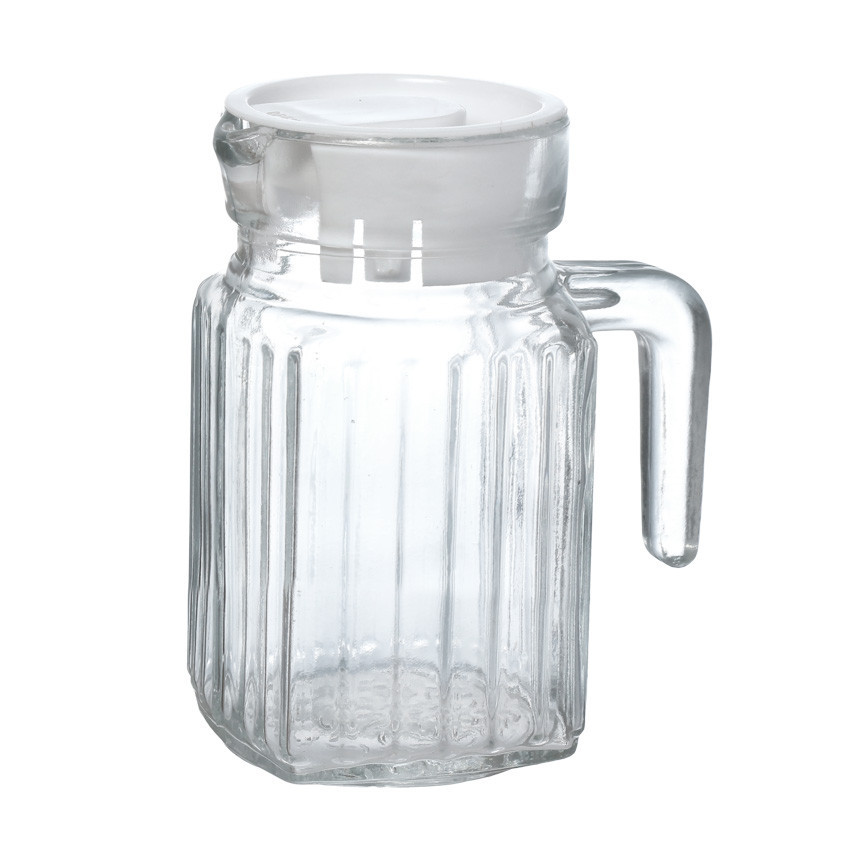 Mini Jarra De Vidro Lisa Transparente Com Alça Agua Suco Refresco 500mL ...